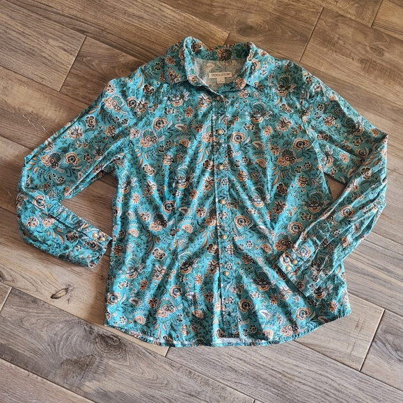 Pendleton | Tops | Womans Pendelton Paisley Floral Cat Eye Button Long ...